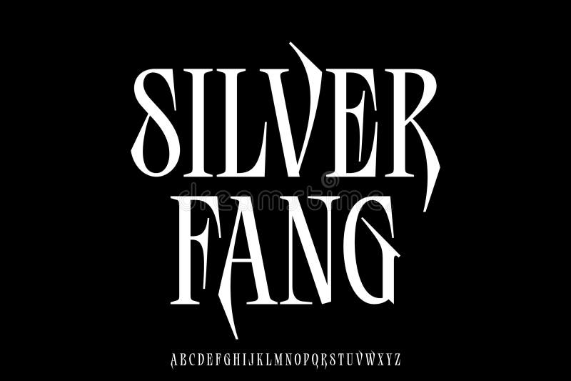 Elegant Sharp Serif Alphabet Display Font Vector. Silver Fang Typeface ...