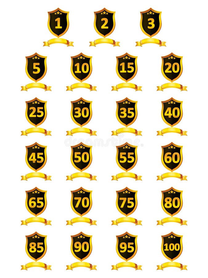 Elegant shield badges set. stock illustration. Illustration of gold ...