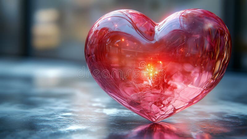 Elegant Shimmering Red Heart Symbolizing Love and Emotion Stock ...