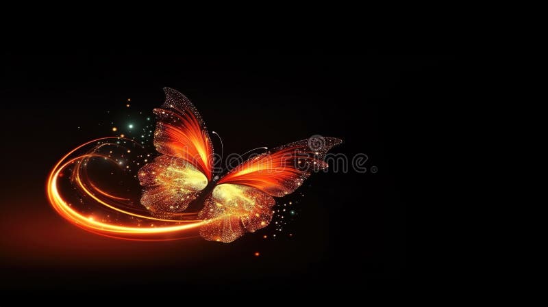 An Elegant Shining Butterfly Wallpaper, Black Background, Ai Generated ...