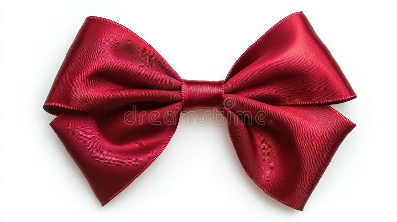 Elegant Shiny Red Ribbon Bow with Soft Satin Texture Stock Illustration ...