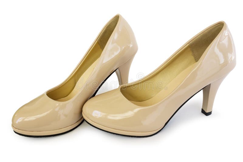 Elegant Shoes of Beige Color Stock Image - Image of elegance, beauty ...