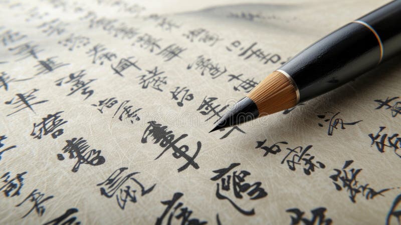 Elegant Shots Capturing the Art of Chinese Calligraphy Stock Image ...