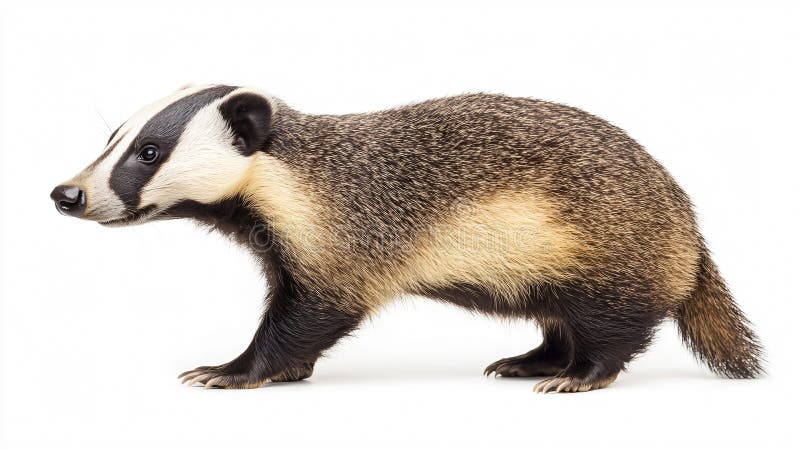 Elegant Side View of European Badger Standing Alone Stock Illustration ...