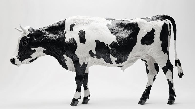 Elegant Side View Monochrome Cow White Background Stock Photos - Free ...