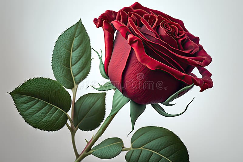 Elegant Side View of a Red Rose on a White Background for Wedding ...