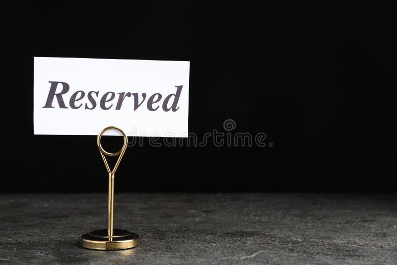 Elegant Sign RESERVED on Grey Surface, Space for Text. Table Setting ...