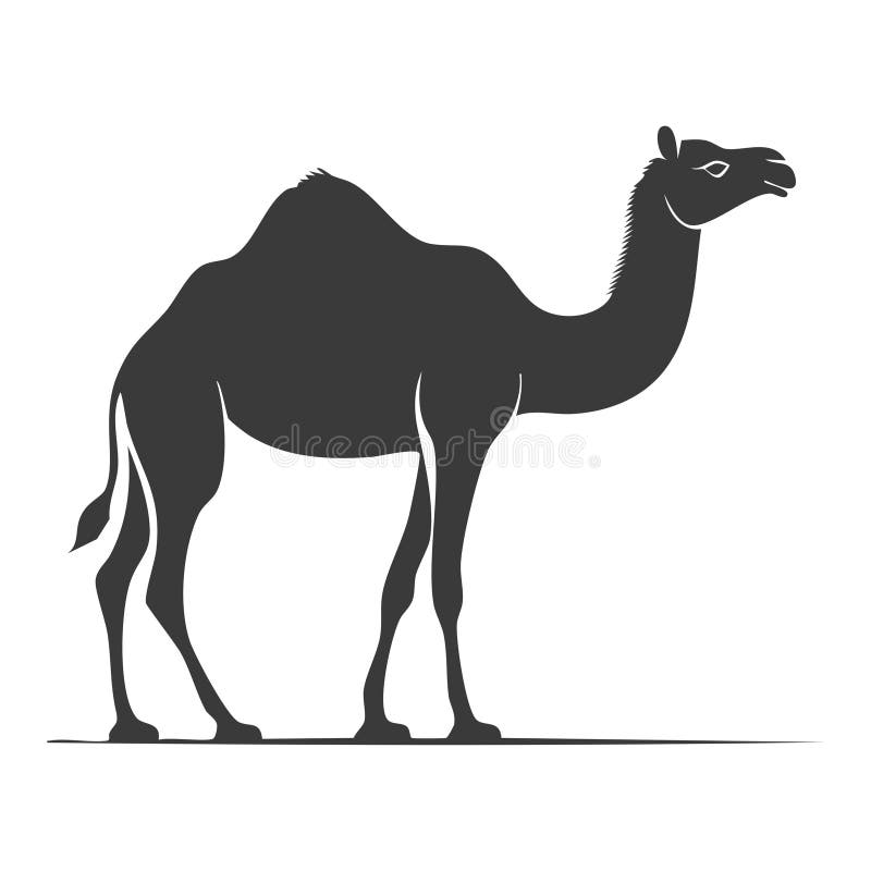 Elegant Silhouette of a Camel Stock Vector - Illustration of journey ...