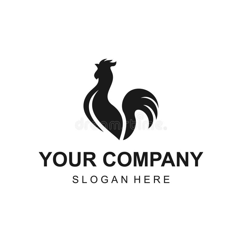 Elegant Silhouette Rooster Logo Design Vector Illustration Stock Vector ...