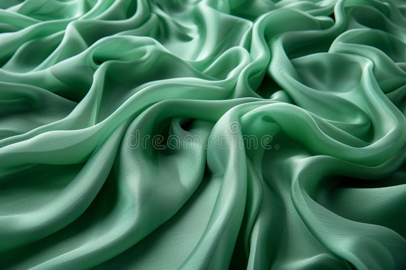 Elegant Silk Green Fabric Texture Abstract, Silky Waves. Smooth Textile ...