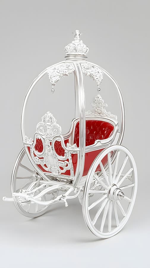 Elegant Silver Carriage with Red Upholstery. Stock Illustration ...