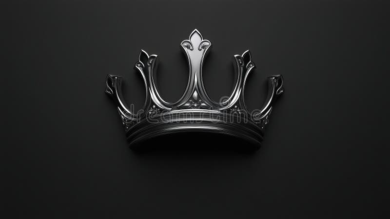 Elegant Silver Crown on Dark Background Stock Photo - Image of shiny ...