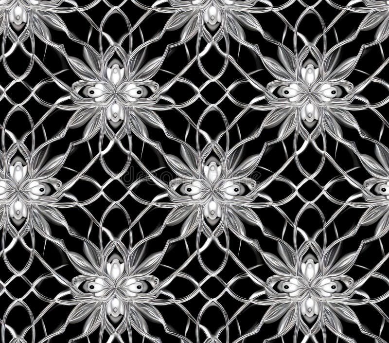 Elegant Silver Filigree Pattern Repeating Texture for Design Projects ...
