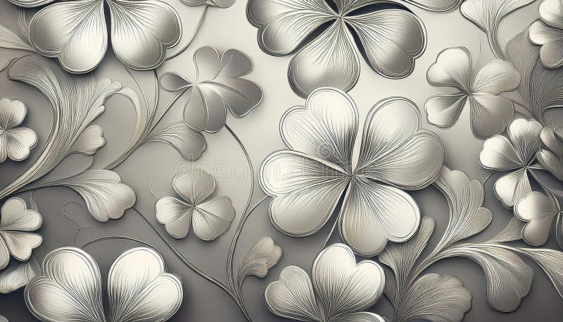 Elegant Repeating Clover Design Subtle Pastel Background Filled with ...