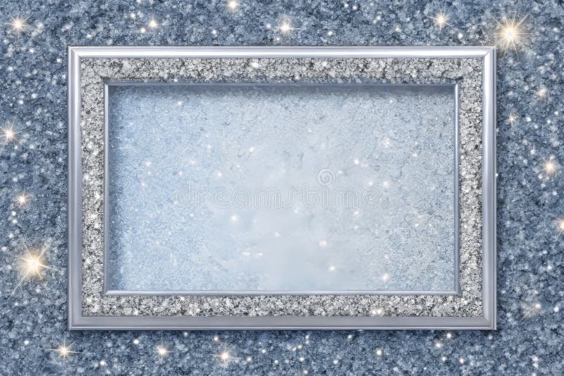 Elegant Silver Frame with Gradient Glitter Stack a Premium Design ...