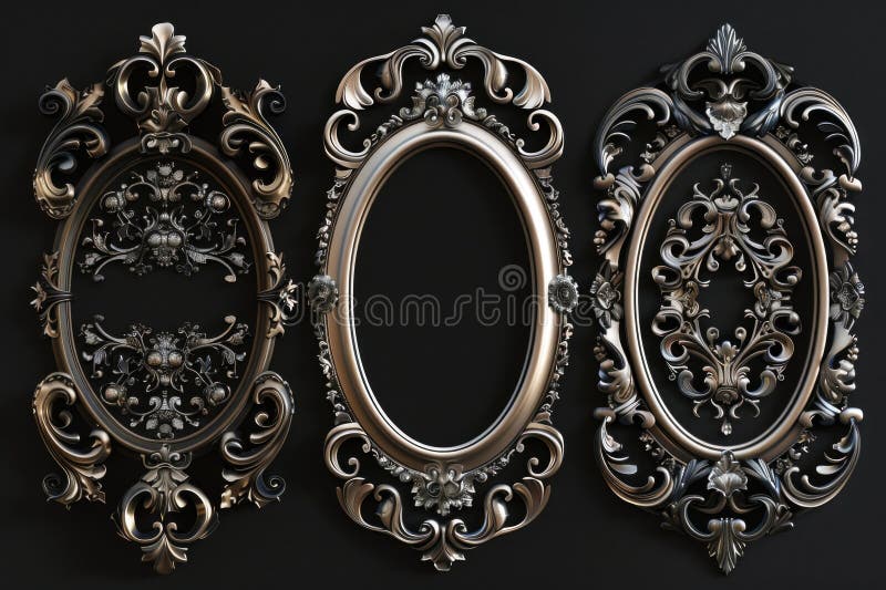 Elegant Silver Frames on Dark Backdrop, Perfect for Showcasing Photos ...