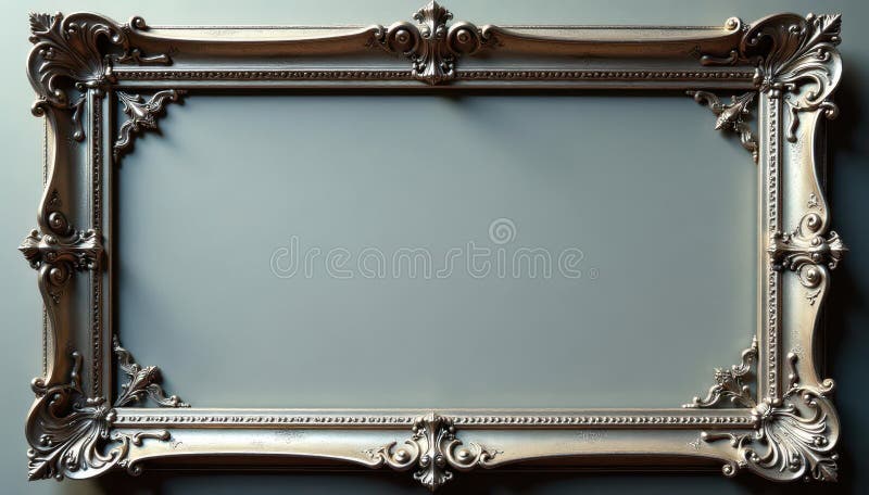 Elegant Silver Frames, Vintage Style, Isolated , Reflection, Silver ...