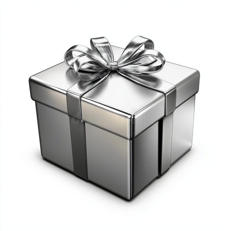Elegant Silver Gift Box with Shiny Bow for Special Occasions and ...
