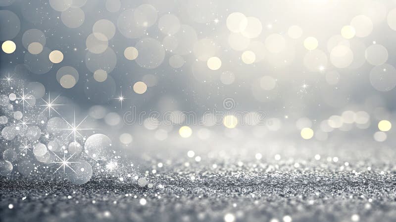 Elegant Silver Glitter Gradient with Soft Bokeh Lights on a Neutral ...