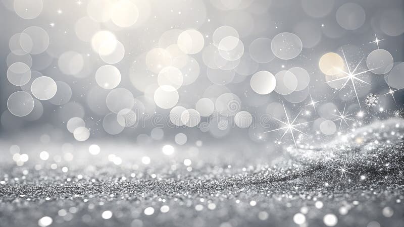 Elegant Silver Glitter Gradient with Soft Bokeh Lights on a Neutral ...