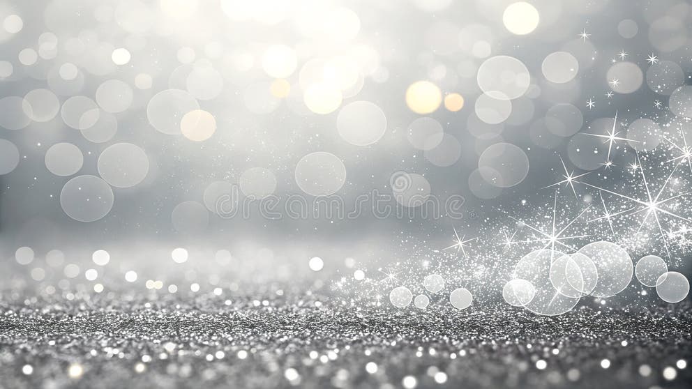 Elegant Silver Glitter Gradient with Soft Bokeh Lights on a Neutral ...