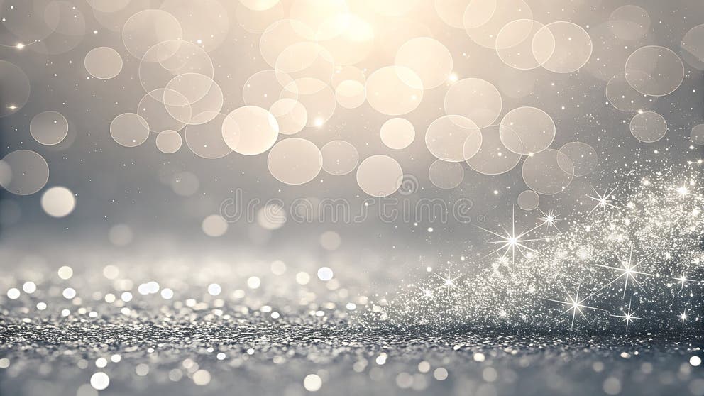 Elegant Silver Glitter Gradient with Soft Bokeh Lights on a Neutral ...