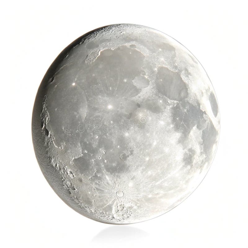 Elegant Silver Half Moon on White Background Stock Illustration ...