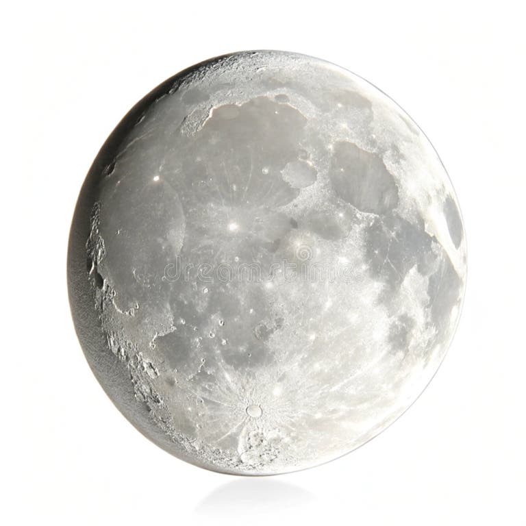 Elegant Silver Half Moon on White Background Stock Illustration ...