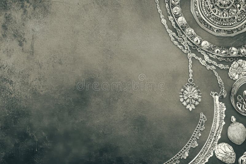 Elegant Silver Jewelry Design Featuring Intricate Patterns Stock Image ...