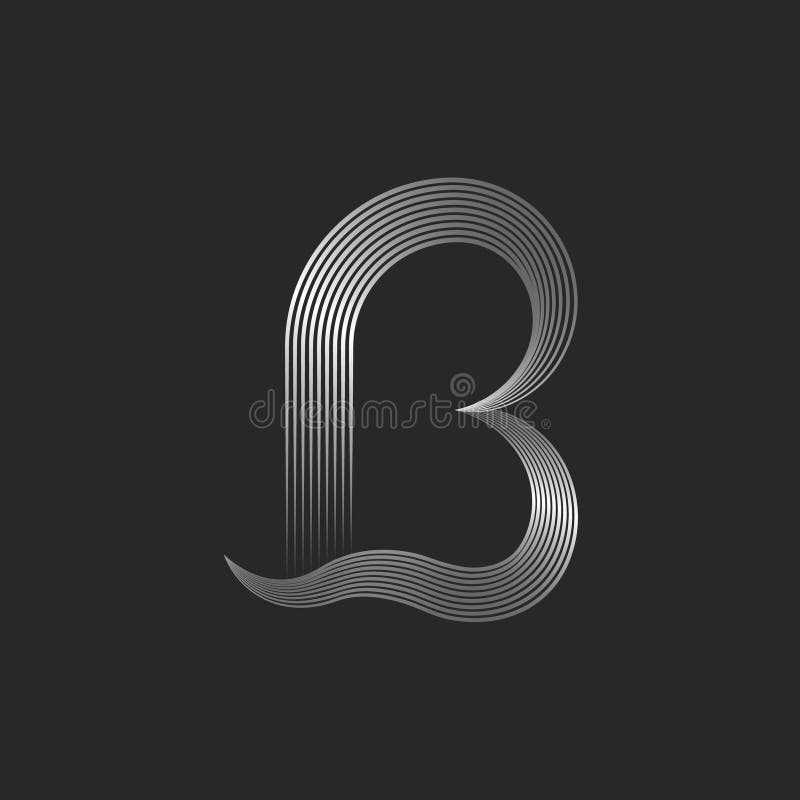 Elegant Silver Monogram Logo Design Featuring the Letter B with Sleek ...