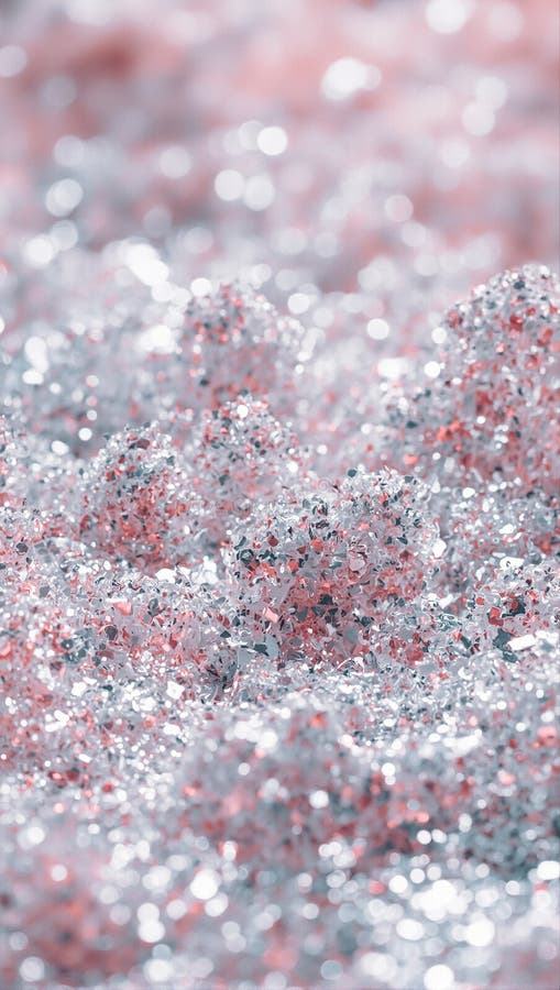 Elegant Silver and Pink Mica Flakes with Delicate Layers Reflecting ...