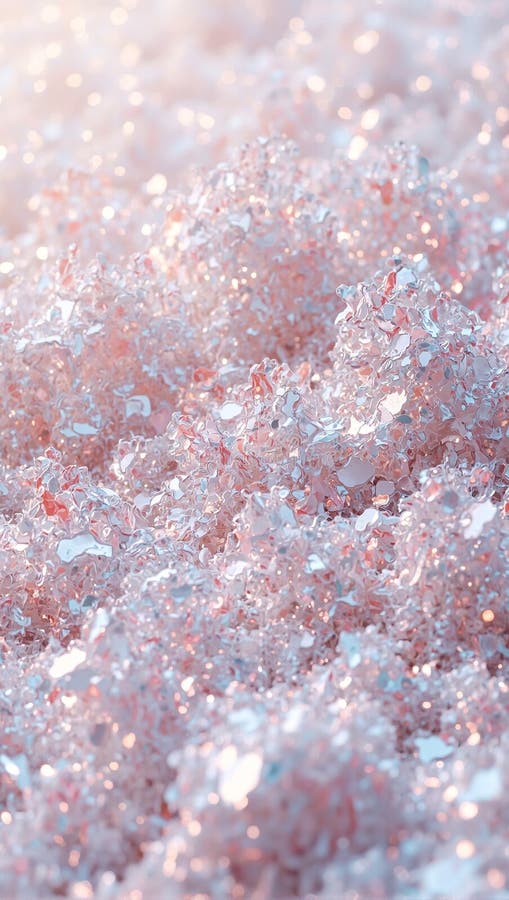 Elegant Silver and Pink Mica Flakes with Delicate Layers Reflecting ...