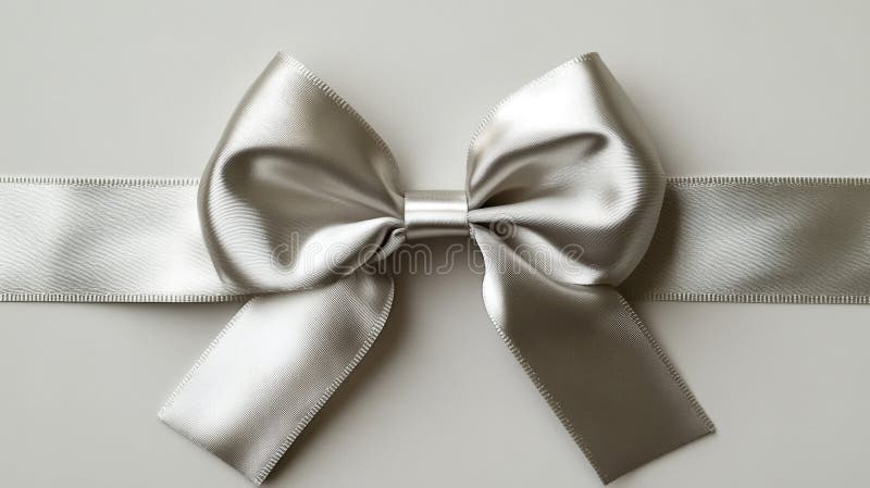 Elegant Silver Satin Ribbon Bow Gift Decoration Stock Illustration ...