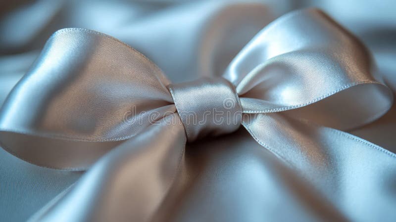 Elegant Silver Satin Ribbon Bow Knot Stock Illustration - Illustration ...