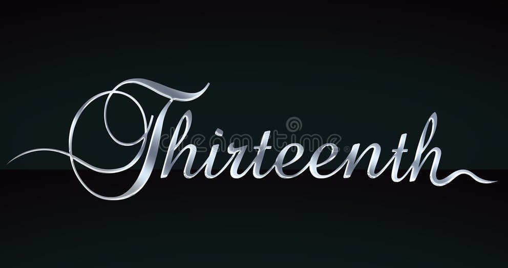 13th in Isolated Silver Letters Stock Image - Illustration of word ...