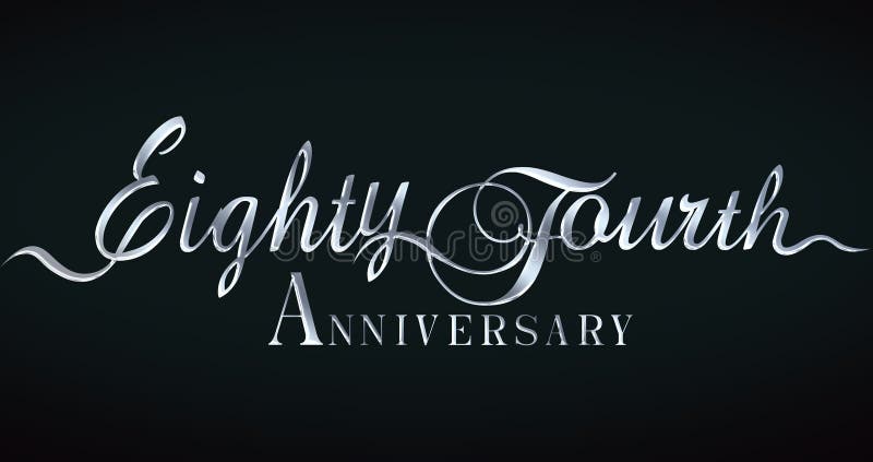 84th Anniversary Isolated Silver Lettering on Transparent Background ...