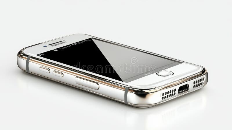 Elegant Silver Smartphone on Minimalist White Background with ...
