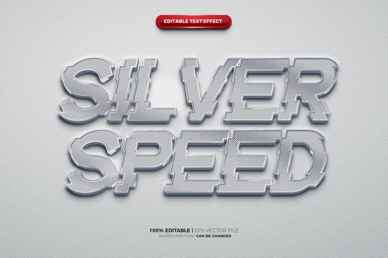 Elegant Silver Speed 3D Editable Text Effect Logo Template Stock Vector ...