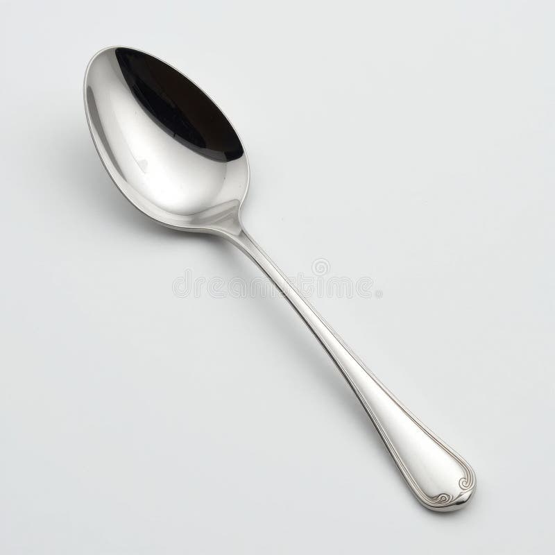 Elegant Silver Spoon with Smooth Surface and Classic Design Stock ...