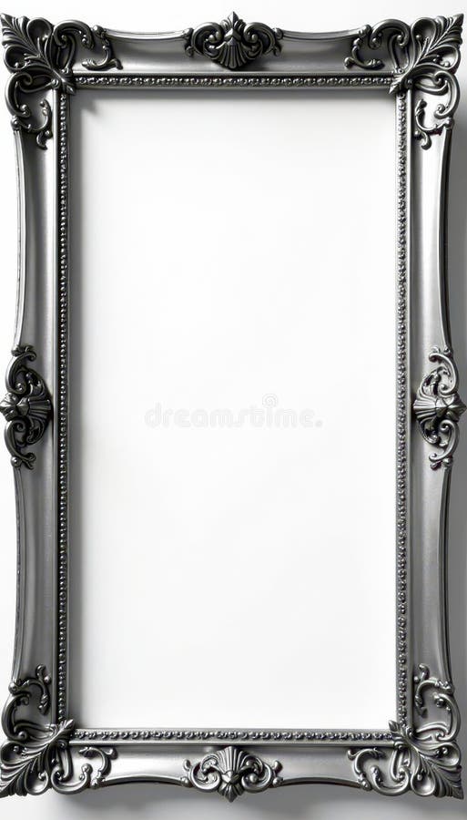 Elegant Silver Vintage Picture Frames, Isolated , White Background ...