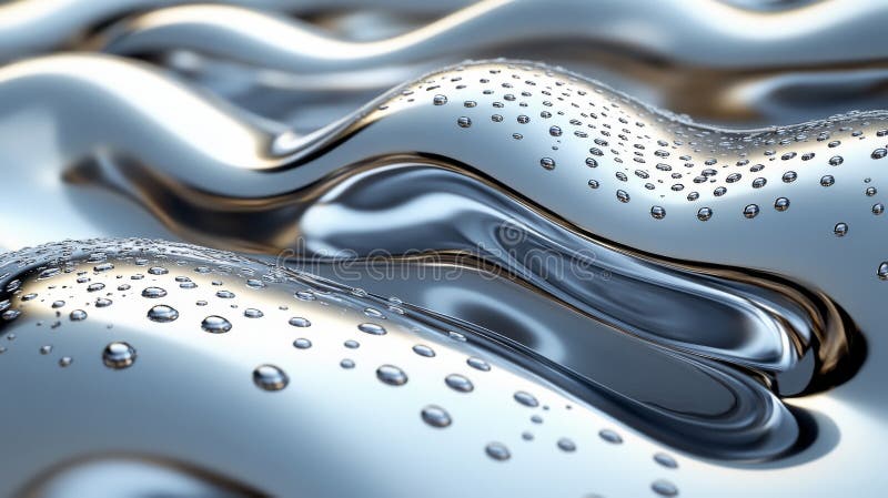 Elegant Silver Water Droplets Forming Abstract Patterns on Smooth ...