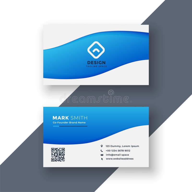 Elegant and Simple Blue Business Card Design Stock Vector ...