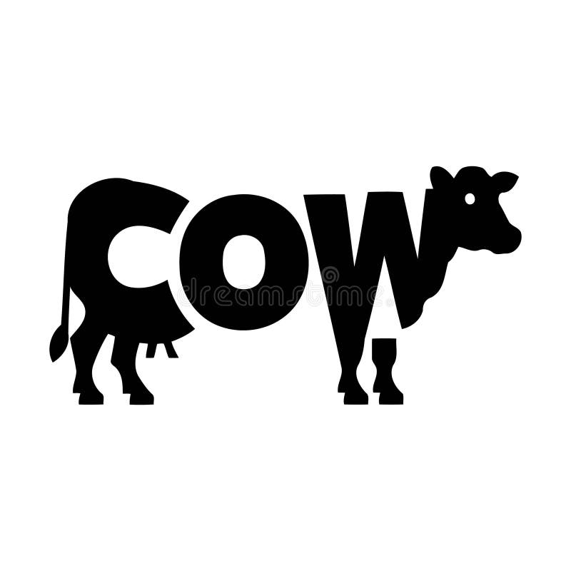 Elegant and Simple Cow Logo Vector Design in Negative Space and ...