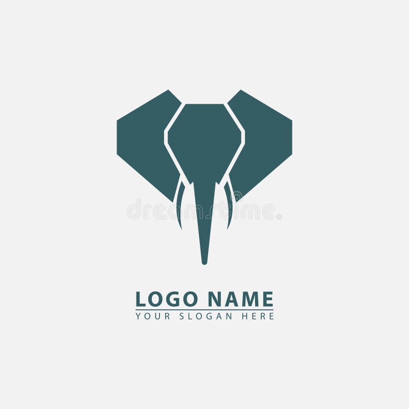 Simple Elephant Head Logo Design Stock Image - Image of graphic, visual ...
