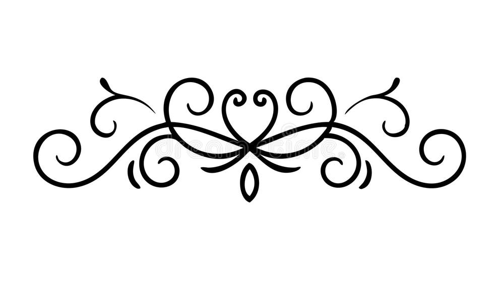 Elegant Simple Floral Scroll Divider or Border Element, Vector Design ...
