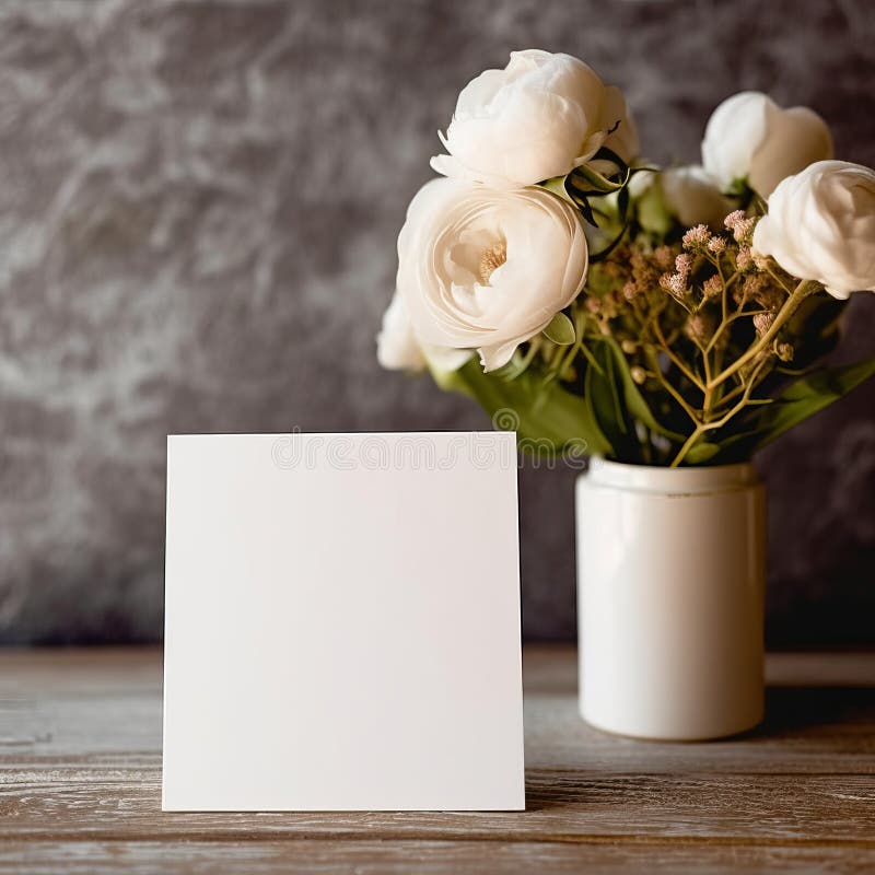 Elegant Simple Greeting Card Mockup White Blank Card Copy Space Images ...