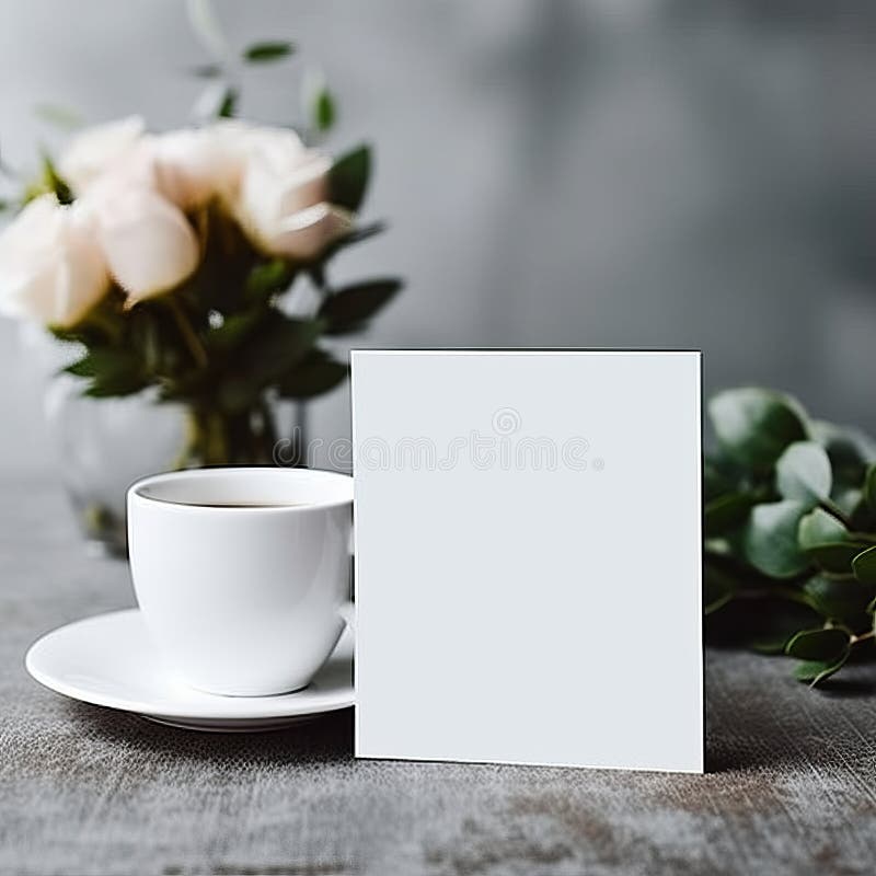Elegant Simple Greeting Card Mockup White Blank Card Copy Space Images ...