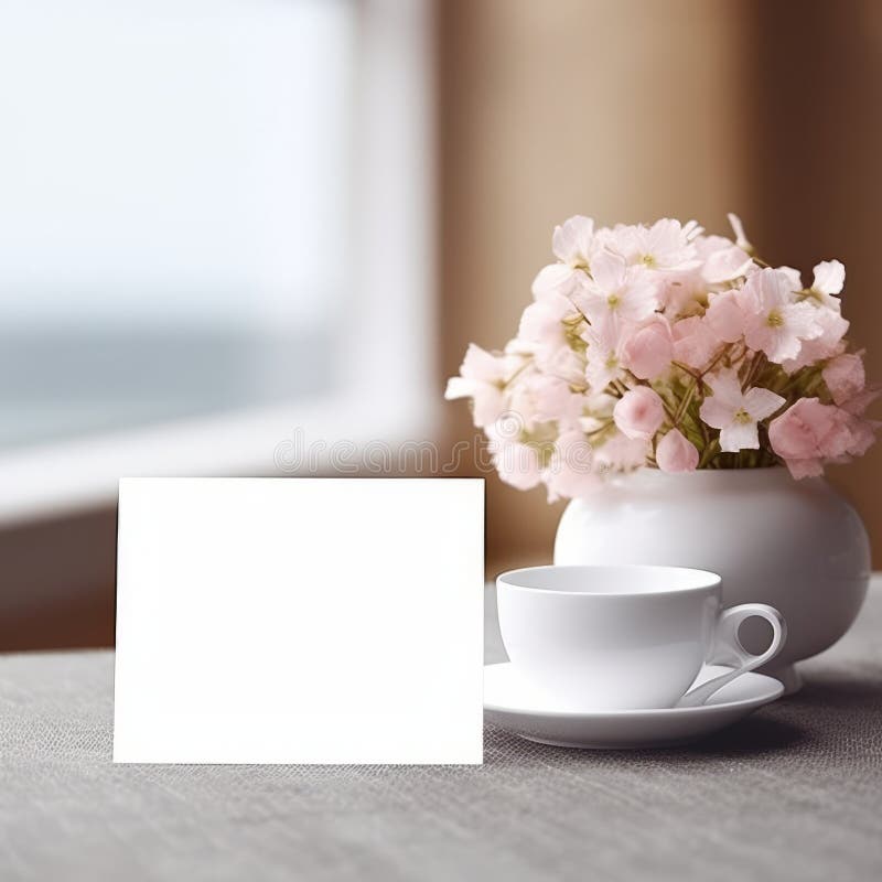 Elegant Simple Greeting Card Mockup White Blank Card Copy Space Images ...