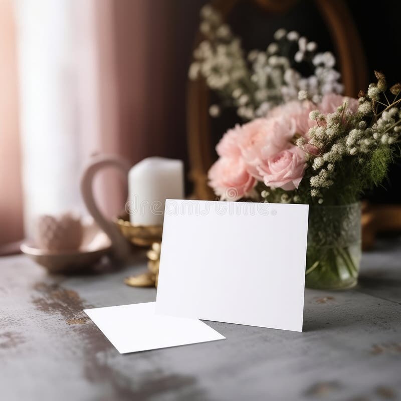 Elegant Simple Greeting Card Mockup White Blank Card Copy Space Images ...