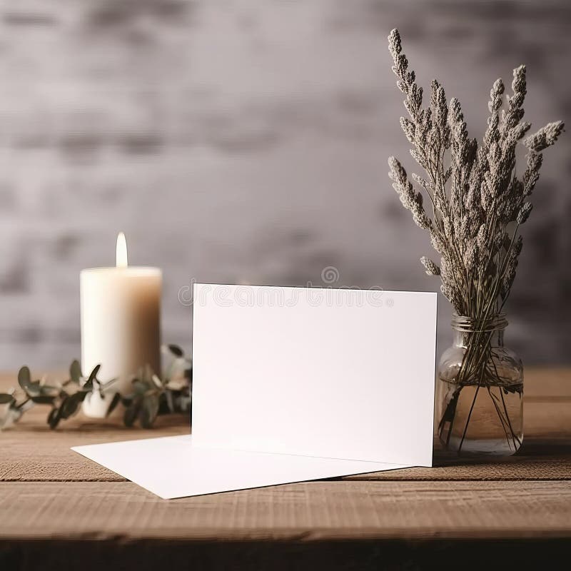 Elegant Simple Greeting Card Mockup White Blank Card Copy Space Images ...